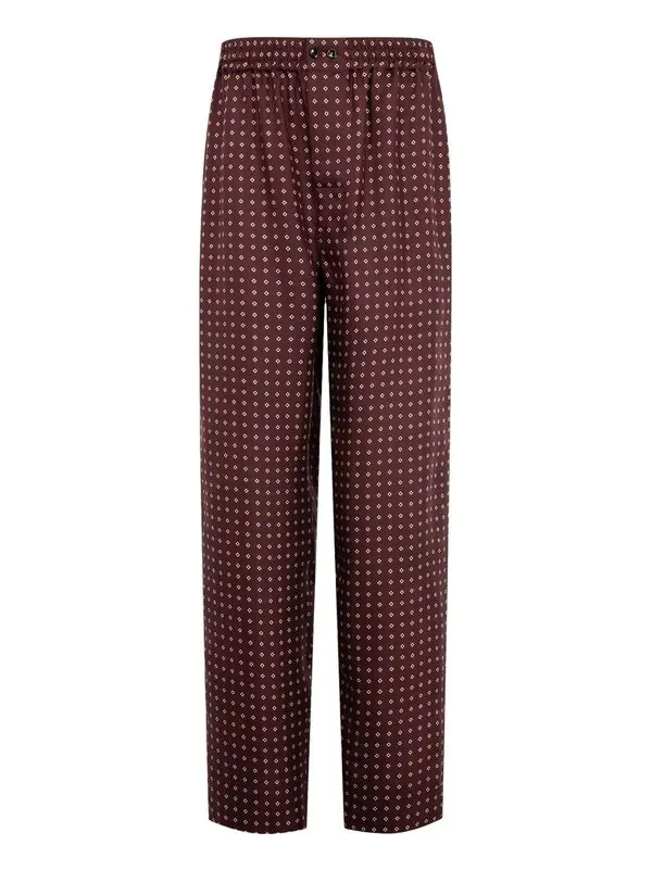 Saint Laurent Geometric Print Trousers - Red