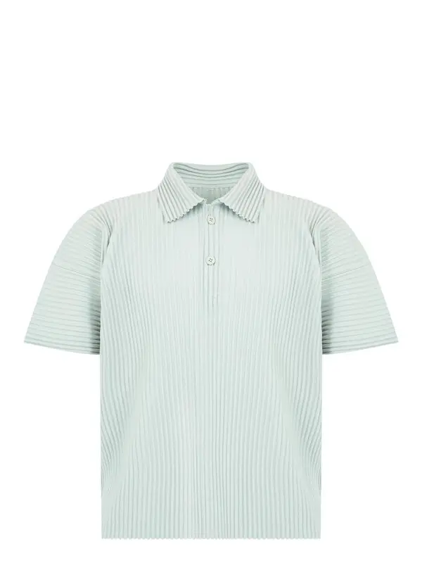 Issey Miyake Pleated Polo Shirt - Brown