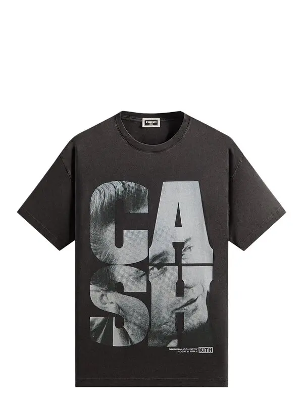 Kith Records For Johnny Cash Rock N Roll Vintage Tee - Black