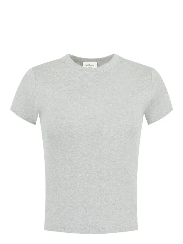 Saint Laurent Short Sleeve Fitted T-shirt - Grey