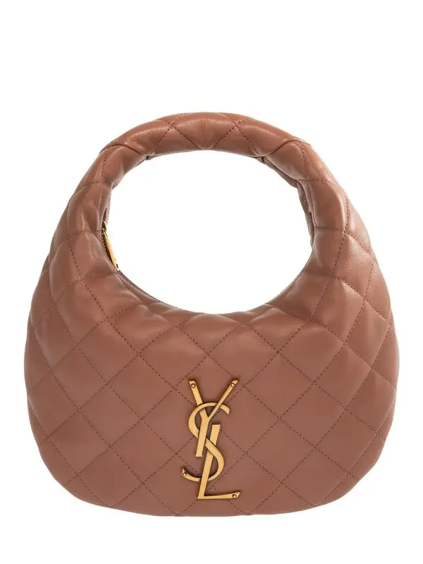 Saint Laurent Quilted Hobo Bag - Grey