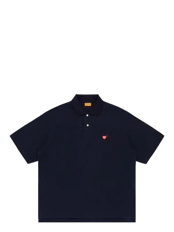HUMAN MADE Navy Polo Shirt With Appliqu - Blue