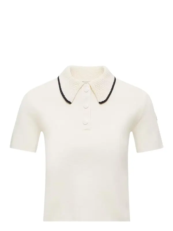 Moncler Short Sleeve Polo Shirt - White