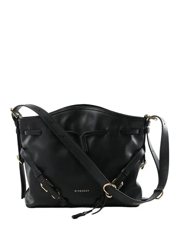 Givenchy Small Voyou Bucket Bag In Shiny Leather - Black