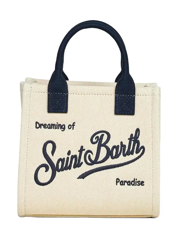 MC2 SAINT BARTH Mini Tote Bag With Top Handles - Ivory