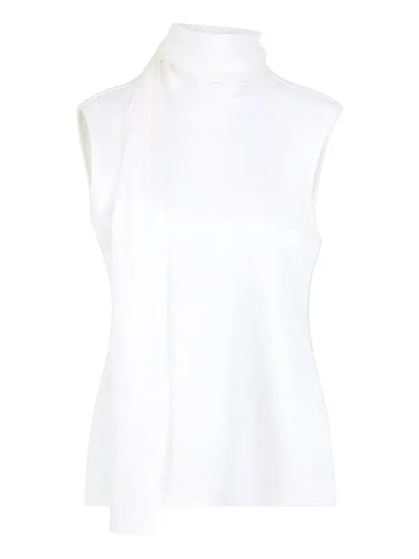 Bottega Veneta Silk Stretch Top With Draped Detail - White