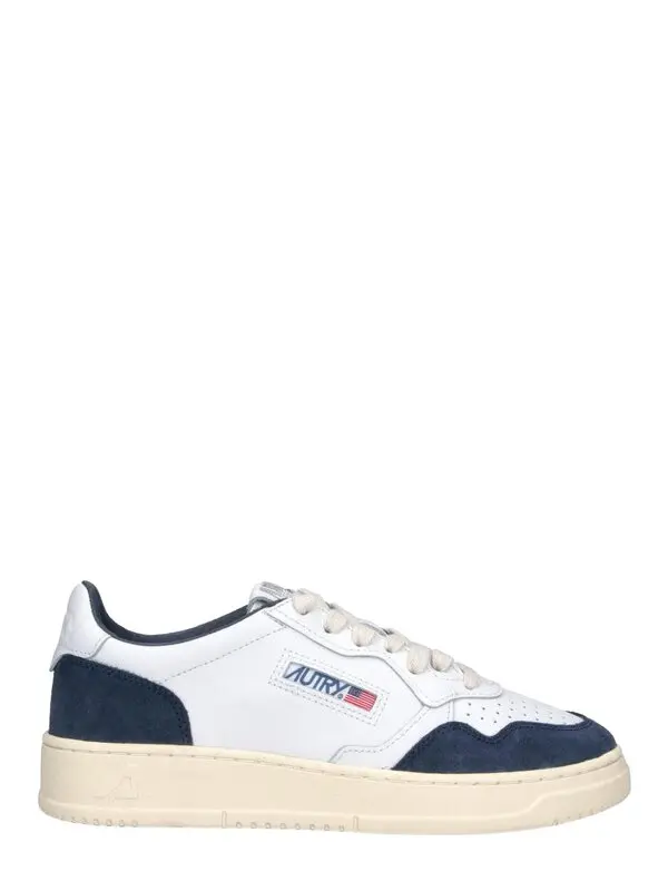 AUTRY Leather & Suede Lace-up Sneakers - White