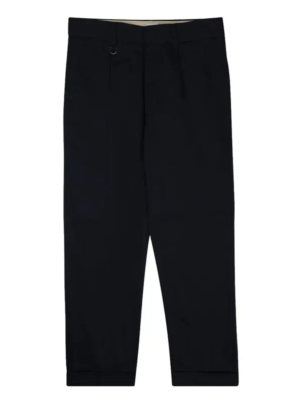 PAOLO PECORA MILANO Cotton-blend Stretch Slim-fit Tailored Trousers - Blue