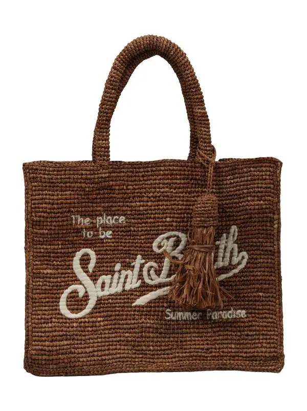 MC2 SAINT BARTH Raffia Tote Bag - Brown