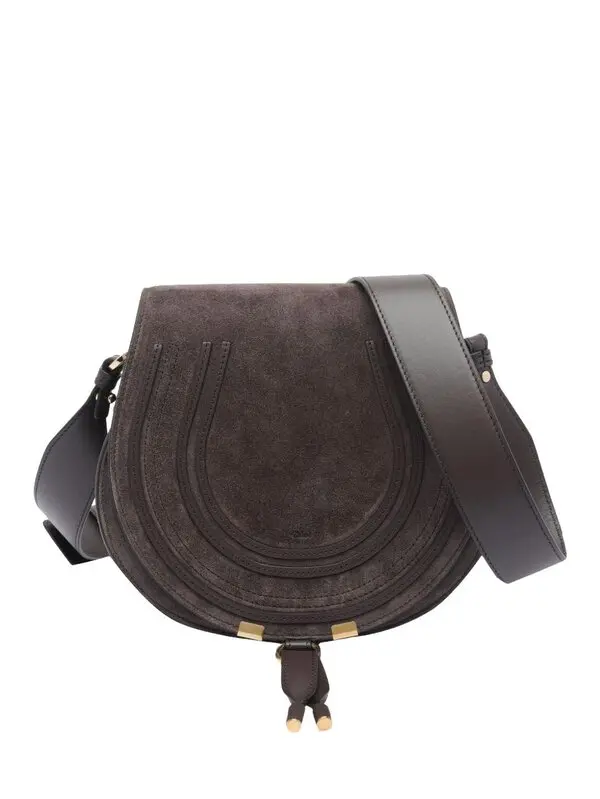 Chloé Marcie Leather Saddle Bag - Brown