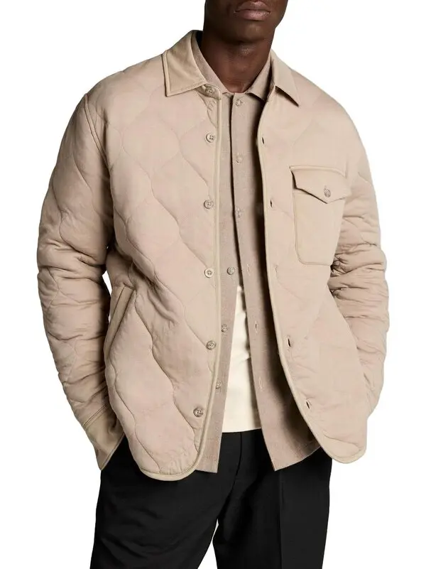 Vince Quilted Cotton-blend Insulated Shirt Jacket - Pavement