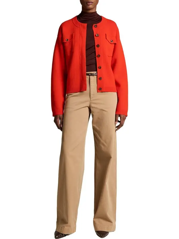 Vince Washed Cotton Twill Mid-rise Wide-leg Pant - Carmello