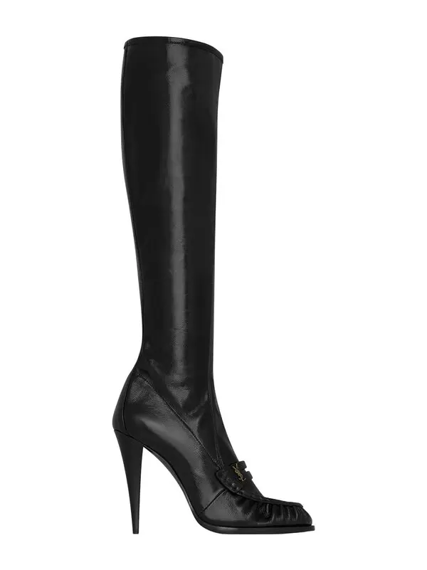 Saint Laurent Le Loafer Boots In Smooth Leather - Black