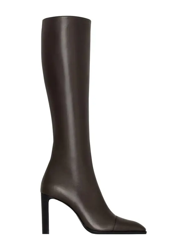 Saint Laurent Venetia Boots In Smooth Leather - Eagle Brown