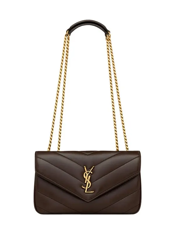 Saint Laurent Loulou Small Matelassé Lambskin Bag - Deep Hickory