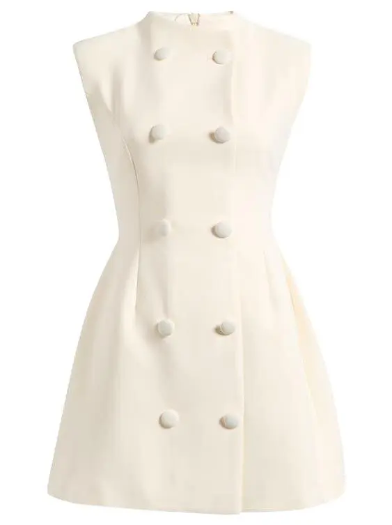 Oddmuse Button Sleeveless Mini Dress - Ecru