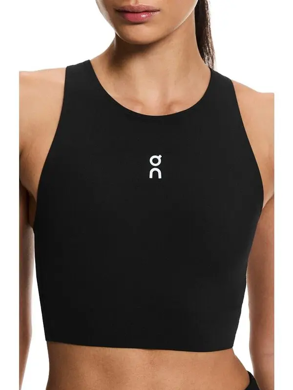 On Court Cutout Crop Top - Black