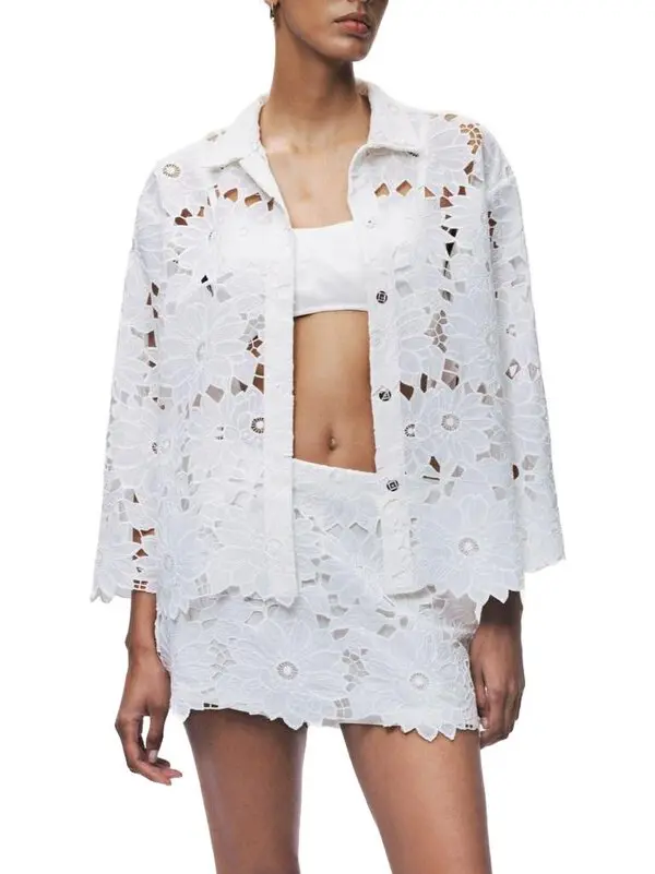 NOCTURNE Floral Broderie Jacket - Ivory