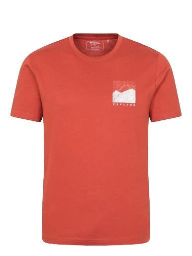 Mountain Warehouse Conquer New Heights Natural Cotton T-shirt - Rust