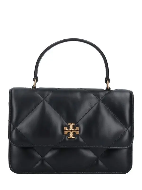 Tory Burch Kira Quilted Leather Handbag With Chain Strap - Black