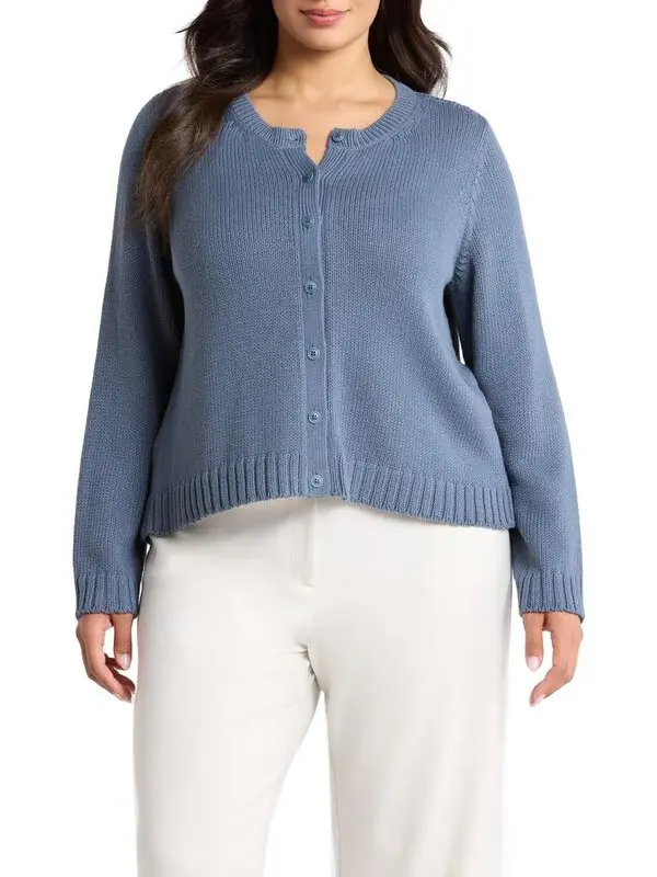 Eileen Fisher Organic Cotton Cardigan - Cold Spray