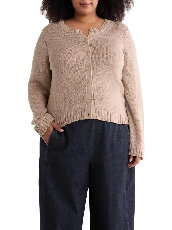 Eileen Fisher Organic Cotton Cardigan - Wheat