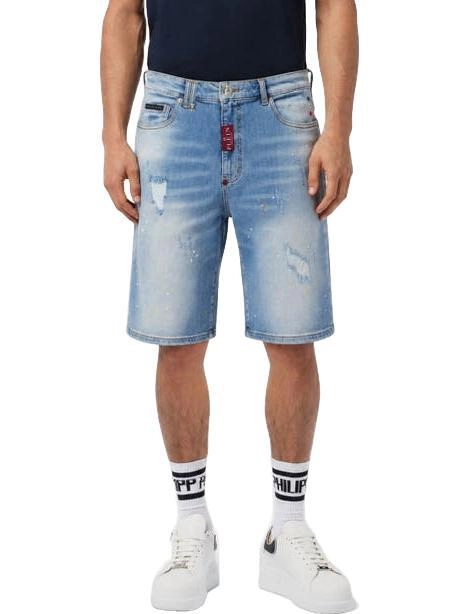 Philipp Plein Denim Formentera Shorts - Strong Ocean