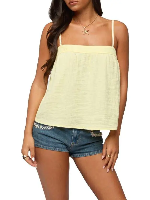 EDIKTED Sapphire Cotton Gauze Camisole - Yellow