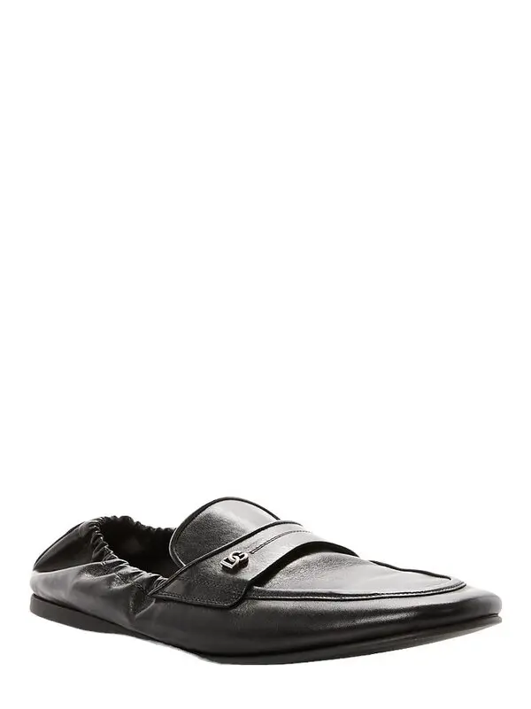 Dolce & Gabbana Leather Loafer Slippers - Black