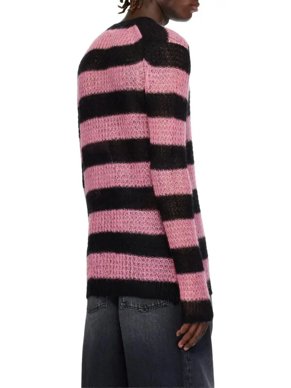 We11Done Striped Long Sleeve Sweater - Black
