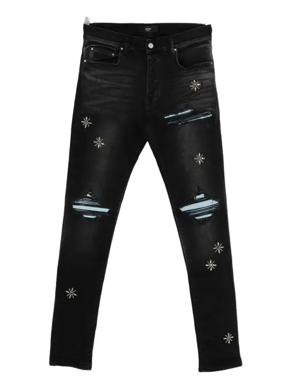 Amiri Distressed Jeans With Vintage Effect - Black