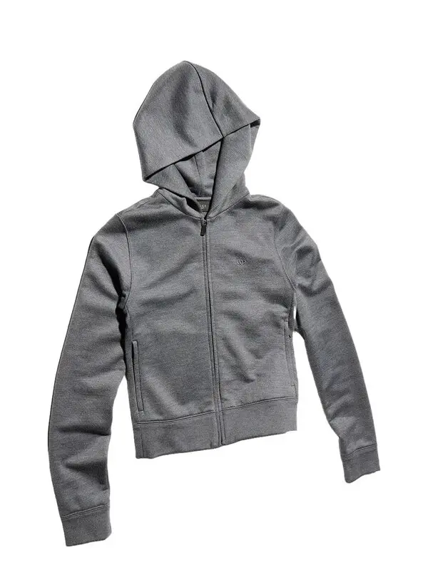 Gucci Cotton Silk Jersey Sweatshirt With Zip - Grey