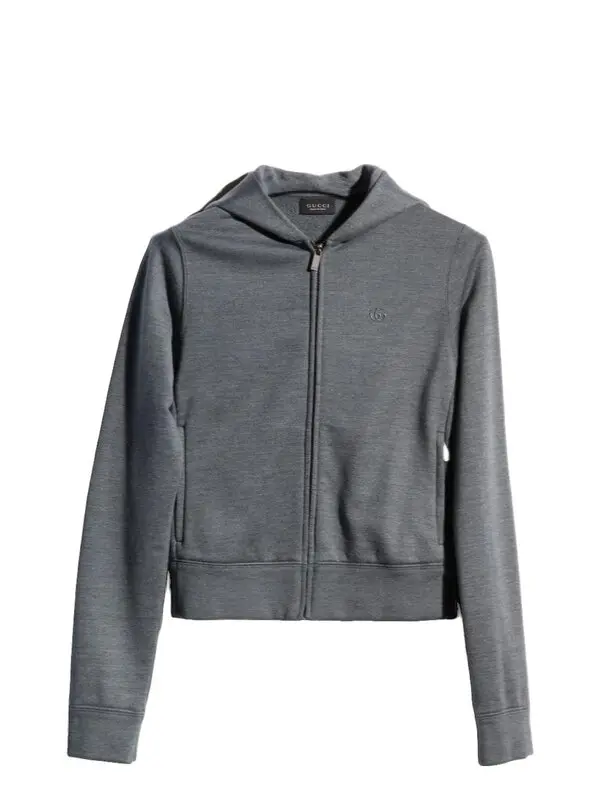 Gucci Cotton Silk Jersey Sweatshirt With Zip - Grey