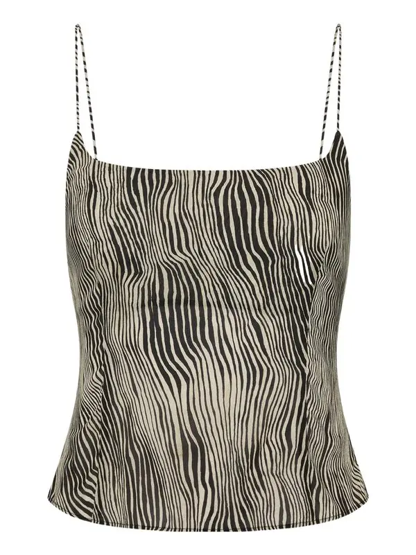 ST. AGNI Savannah Silk Cami With Square Neckline And Side Zipper - Sand-colored