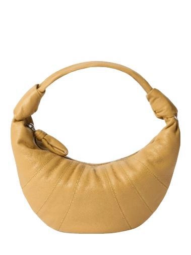 LEMAIRE Mini Fortune Croissant Bag In Goat Leather - Walnut