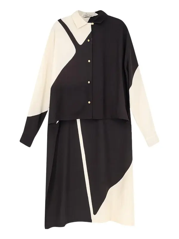 Alberta Ferretti Asymmetrical Long-sleeved Shirt - Black