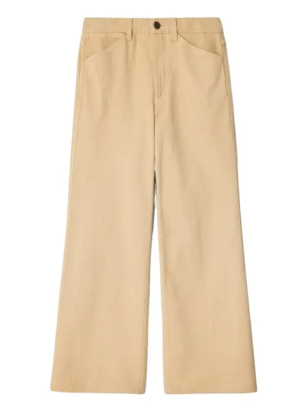 LEMAIRE Flared Five-pocket Pants In Garment-dyed Broken Twill - Straw
