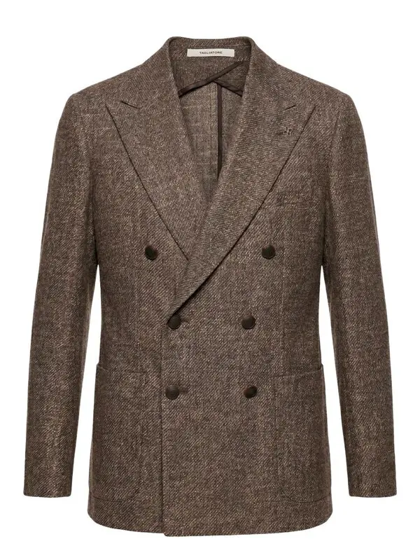 Tagliatore Double-breasted Wool Blazer - Brown