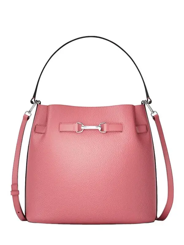 Michael Kors Carson Medium Pebbled Leather Convertible Bucket Crossbody Bag - Hibiscus