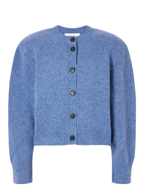 RÓHE Long-sleeved Wool Cardigan - Blue