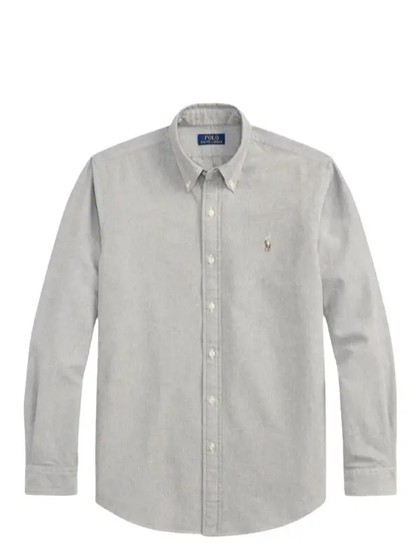 Polo Ralph Lauren Logo Embroidered Oxford Shirt - Grey