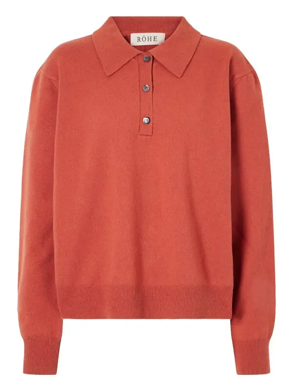 RÓHE Long-sleeved Polo Knitwear - Red