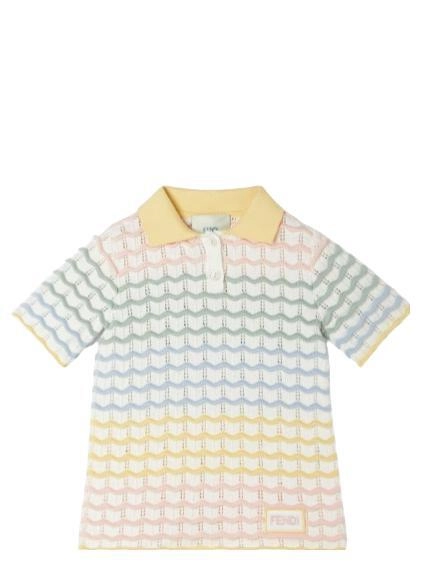 Fendi Multicolor Rainbow Cotton Knit Baby Dress - Polychromatic