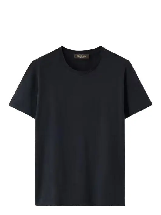 Loro Piana Ribbed Crewneck T-shirt - Navy Blue