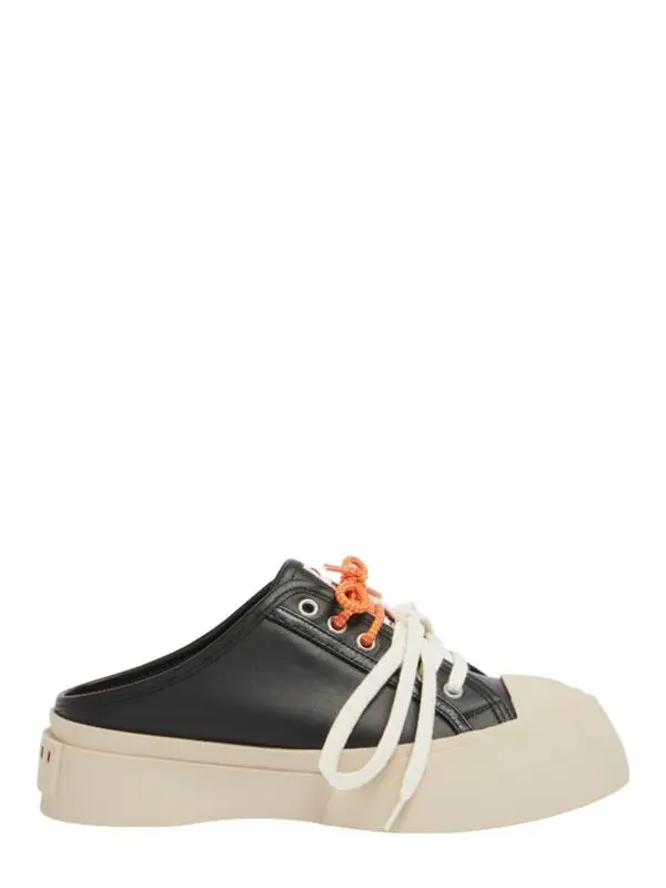 Marni Leather Pablo Lace-up Sabot - Black