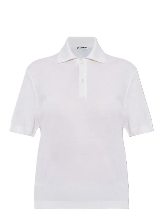 JIL SANDER Short-sleeve Ribbed Trim Polo Top - No