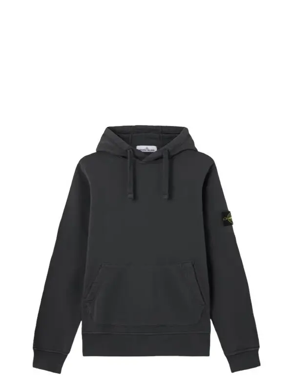 Stone Island Regular-fit Hooded Sweatshirt With Pouch Pocket - Leaden