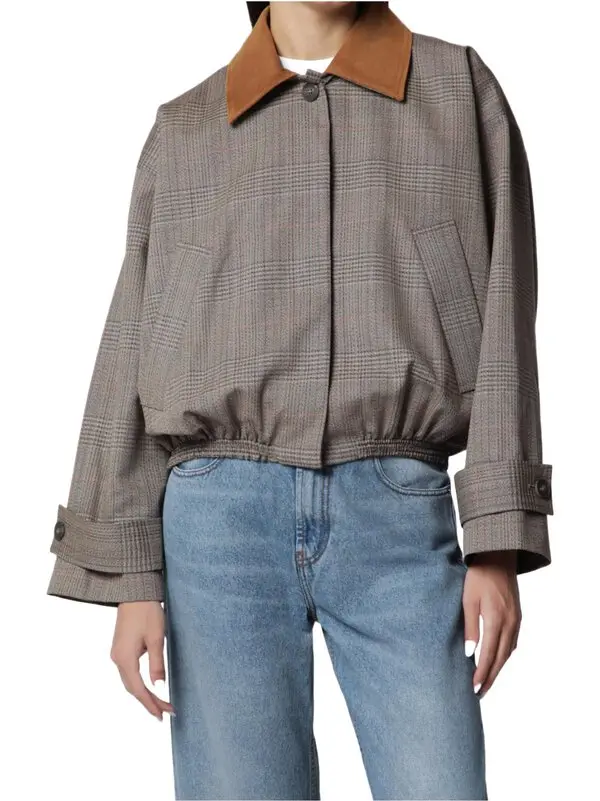 RÓHE Long-sleeved Plaid Casual Jacket - Light Brown