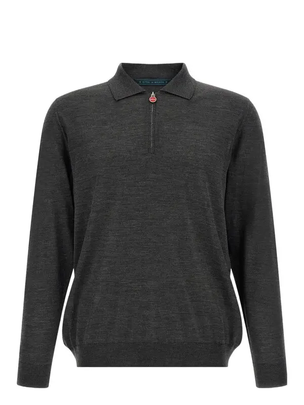 Kiton Half-zip Polo Shirt - Black