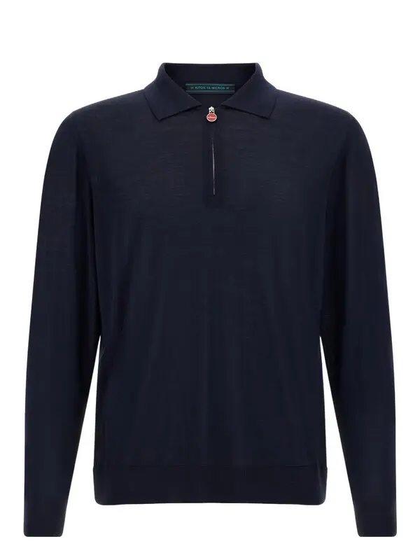 Kiton Long-sleeve Polo Shirt - Black